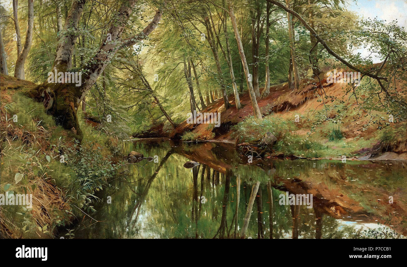 Monsted Peder Mork - the River in Saeby Skov Stock Photo - Alamy
