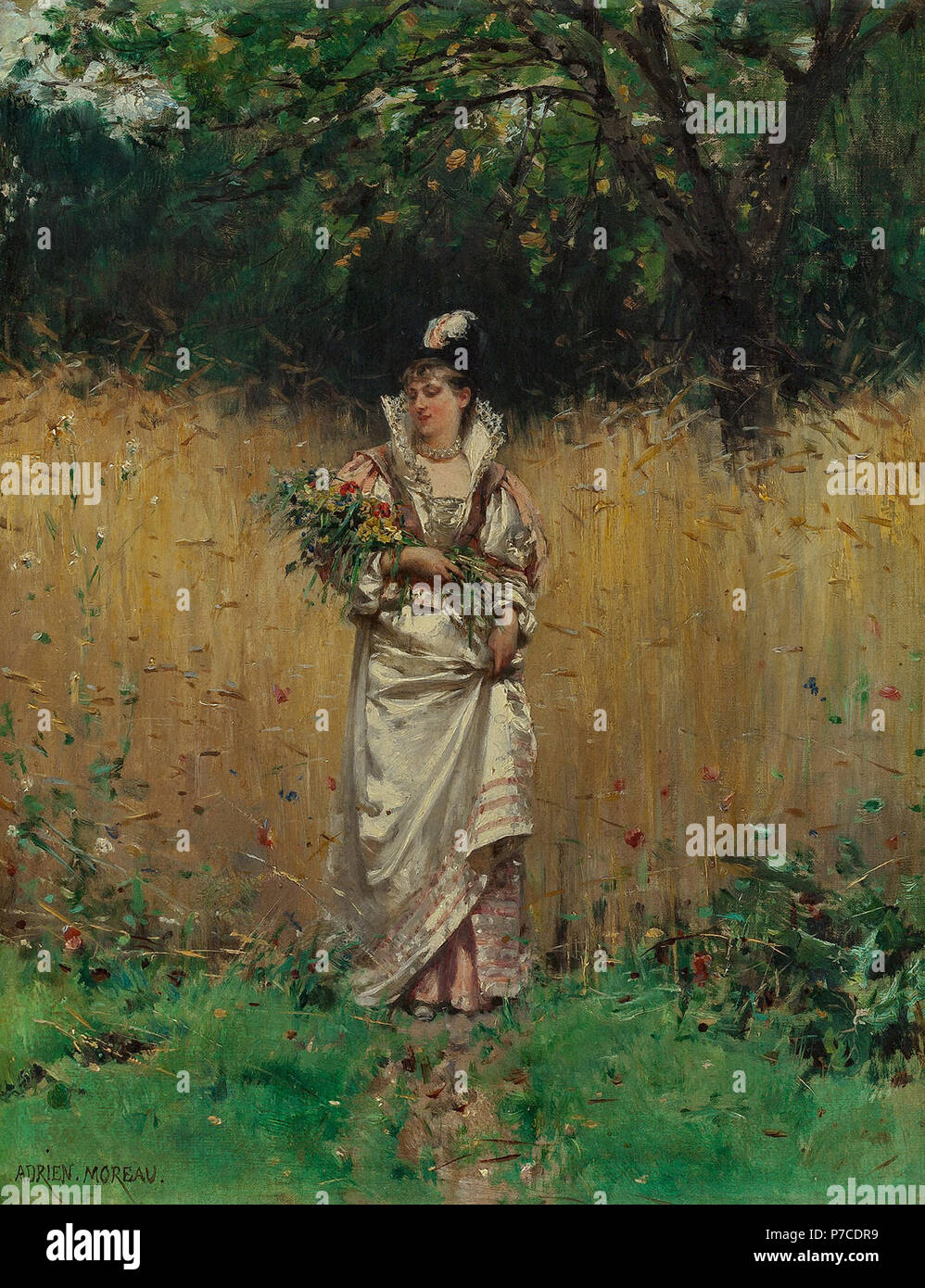 Moreau Adrien - Gathering Wild Flowers Stock Photo - Alamy