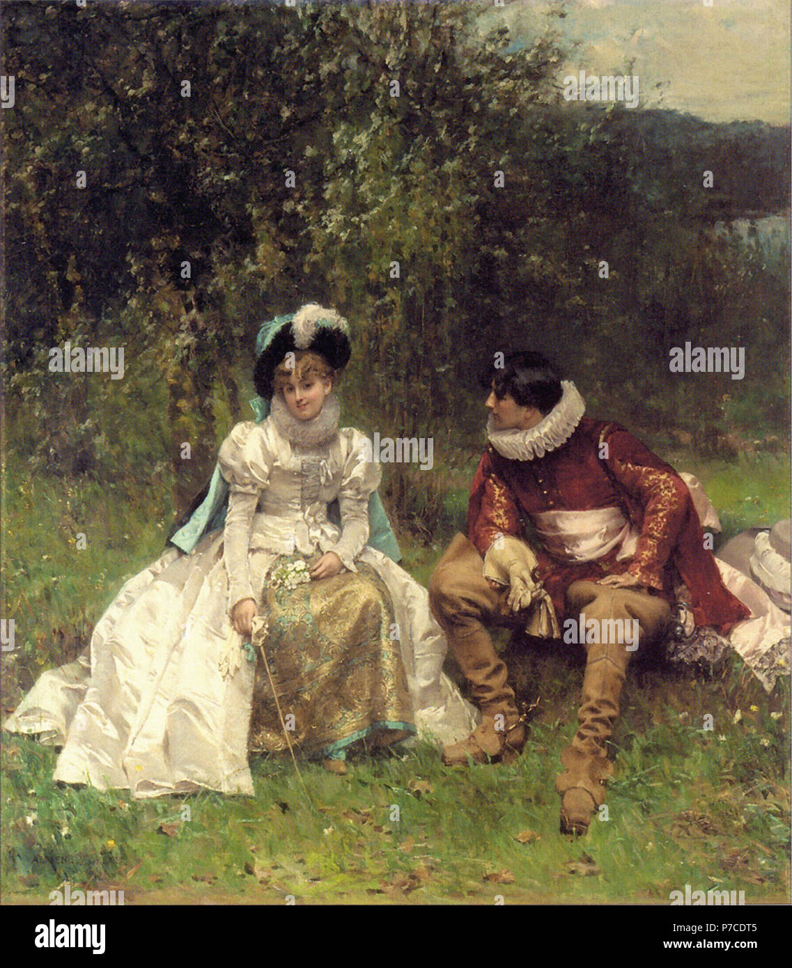 Moreau Adrien - the Courtship Stock Photo - Alamy