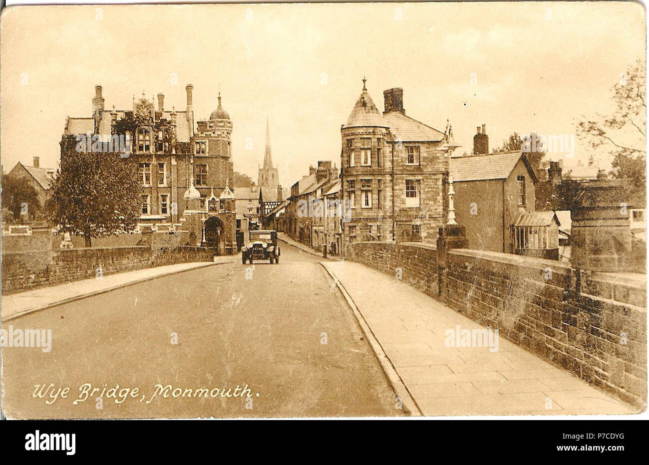 1930's Postcard of Wye Bridge Monmouth Stock Photo - Alamy