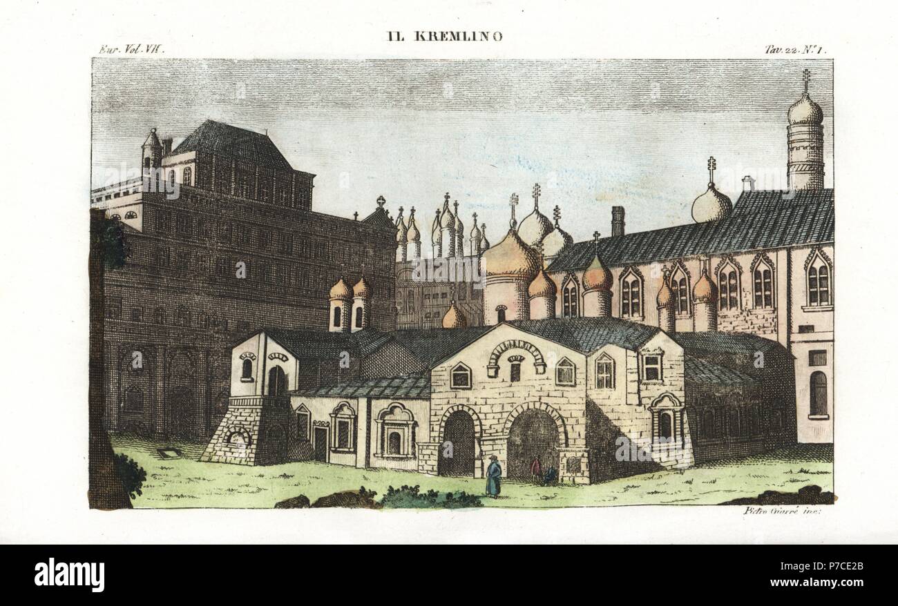 View of the Kremlin, Moscow, 18th century. Showing the Grand Kremlin ...