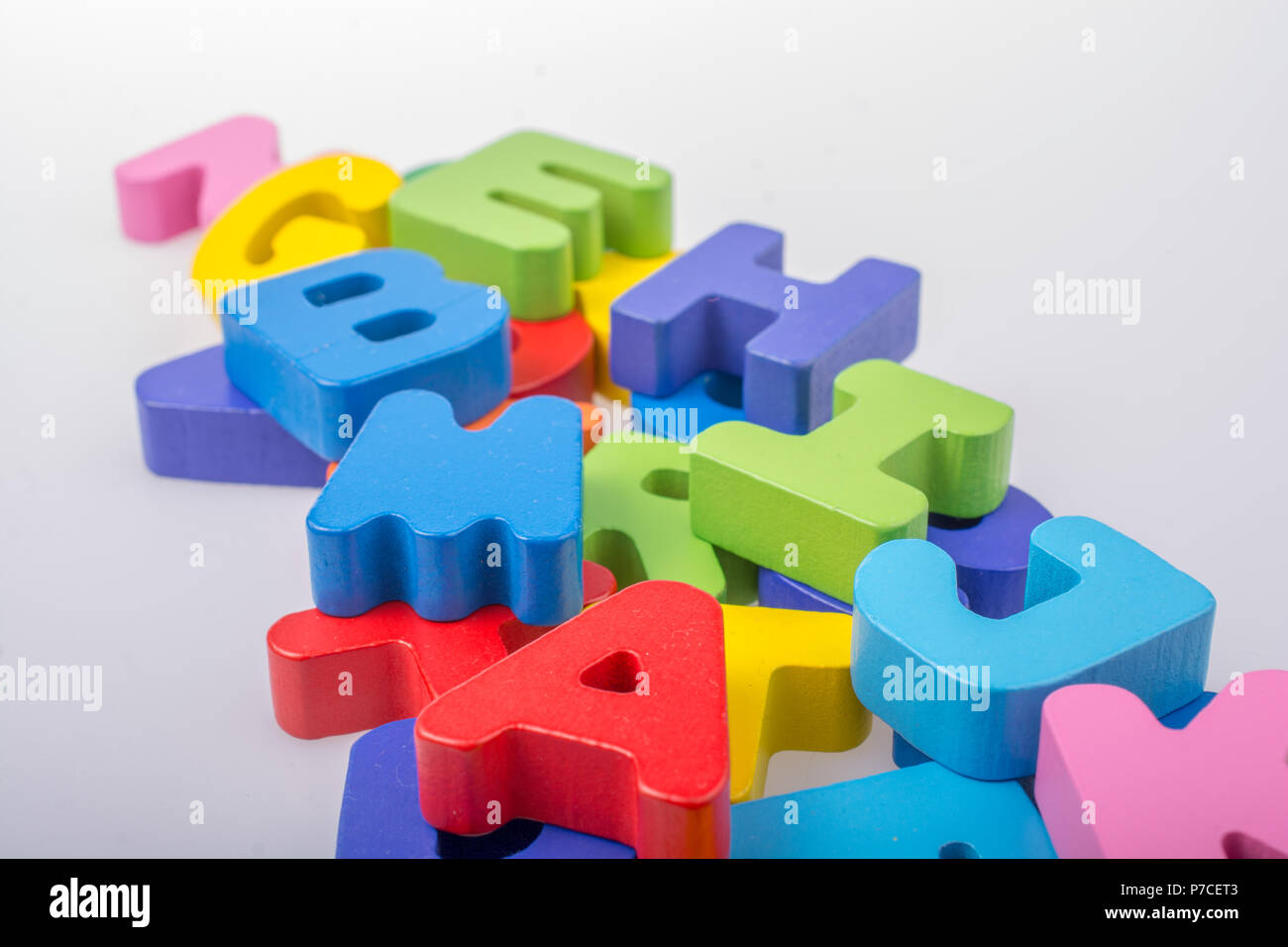 Letter cubes of Alphabet made of wood Stock Photo - Alamy