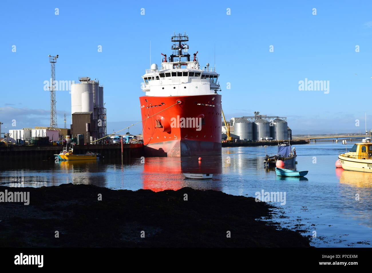 Oil Supply Vessel Pacific Leader in Montrose Harbour, Scotland Stock ...