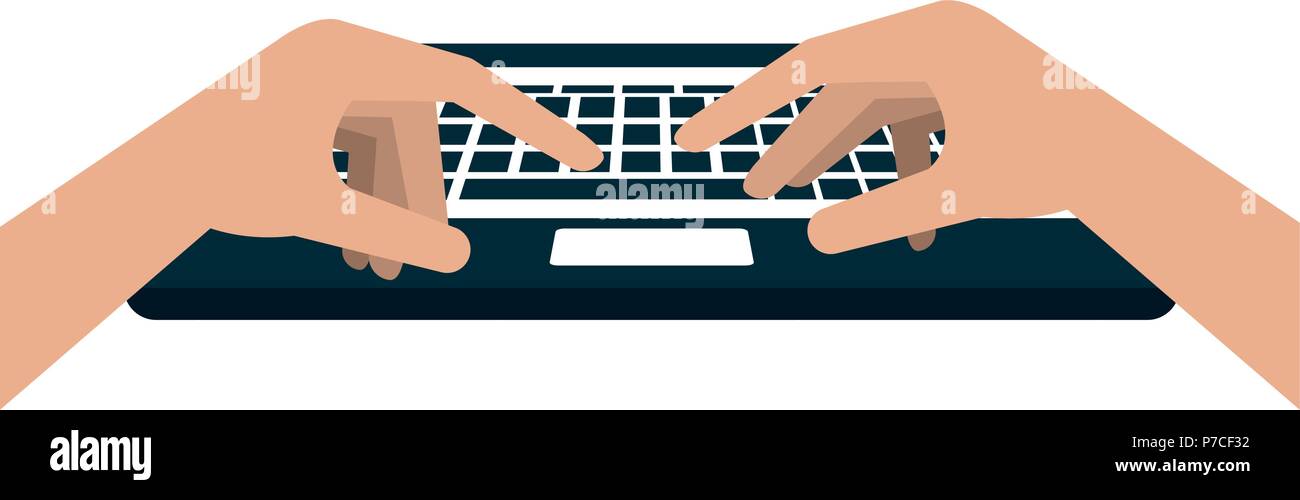 hands typing in keyboard Stock Vector Image & Art - Alamy