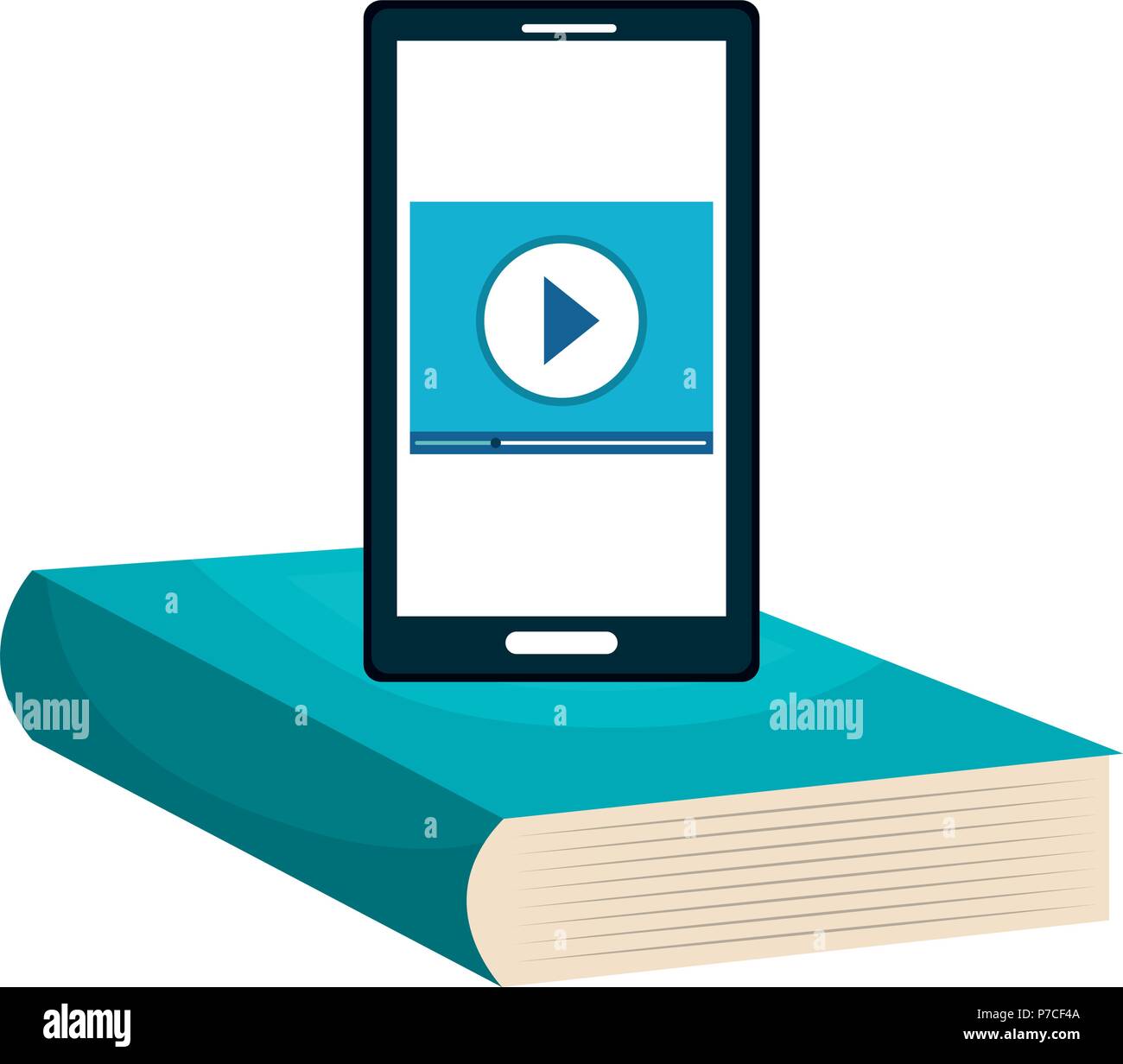 education text books with smartphone Stock Vector Image & Art - Alamy