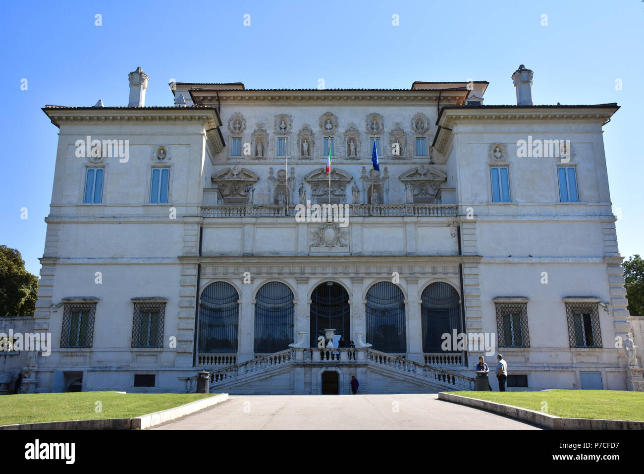 Rome, the main facade of the Borghese Gallery located in the Villa ...