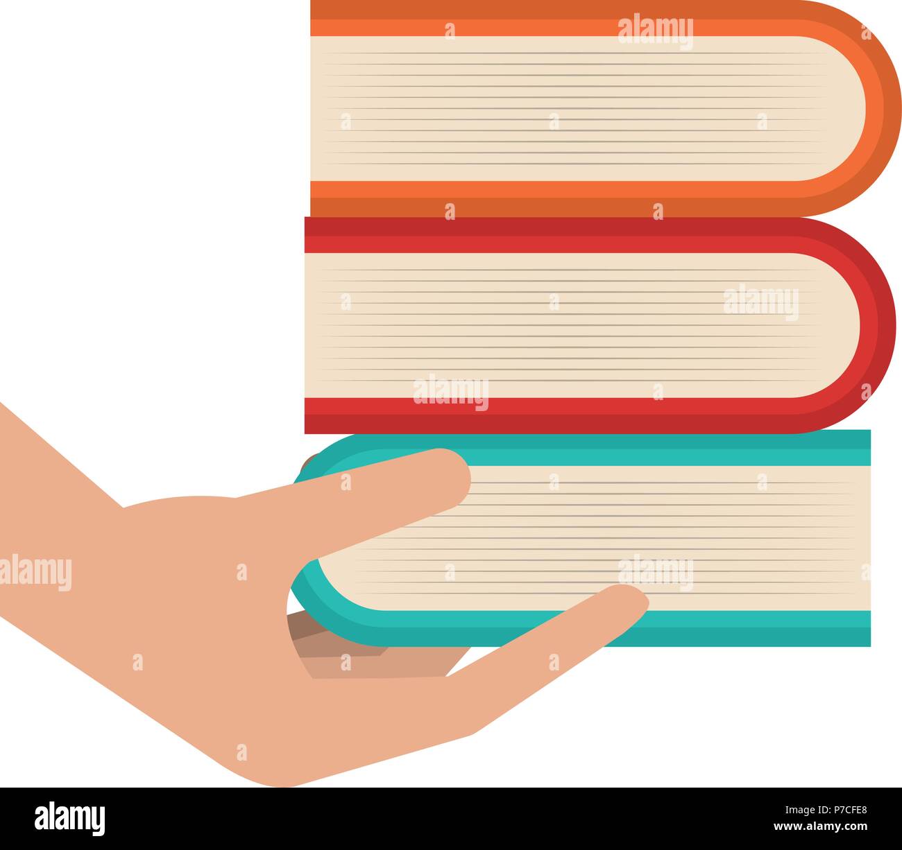 hand with education text books Stock Vector Image & Art - Alamy