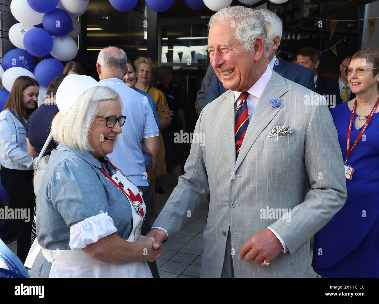 The Prince of Wales meets hospital staff as he visits Ysbyty Aneurin ...