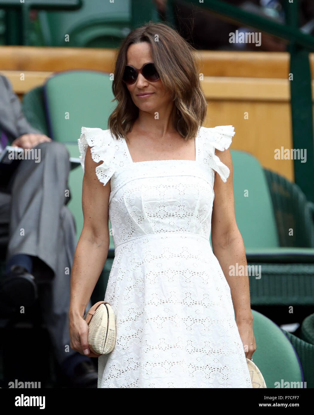 Pippa Matthews in the royal box on centre court on day four of the ...