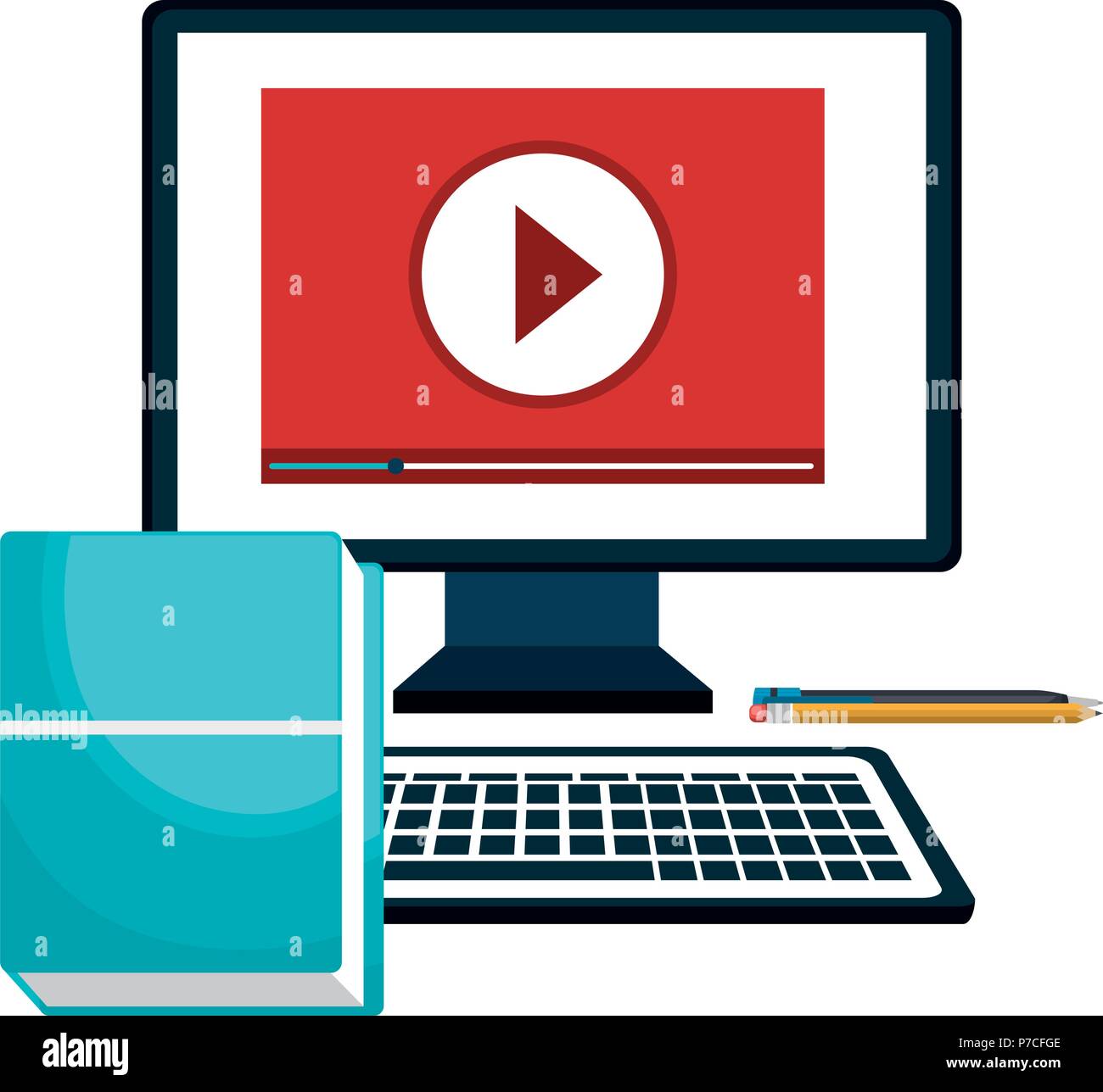 computer desktop with media player template Stock Vector Image & Art ...