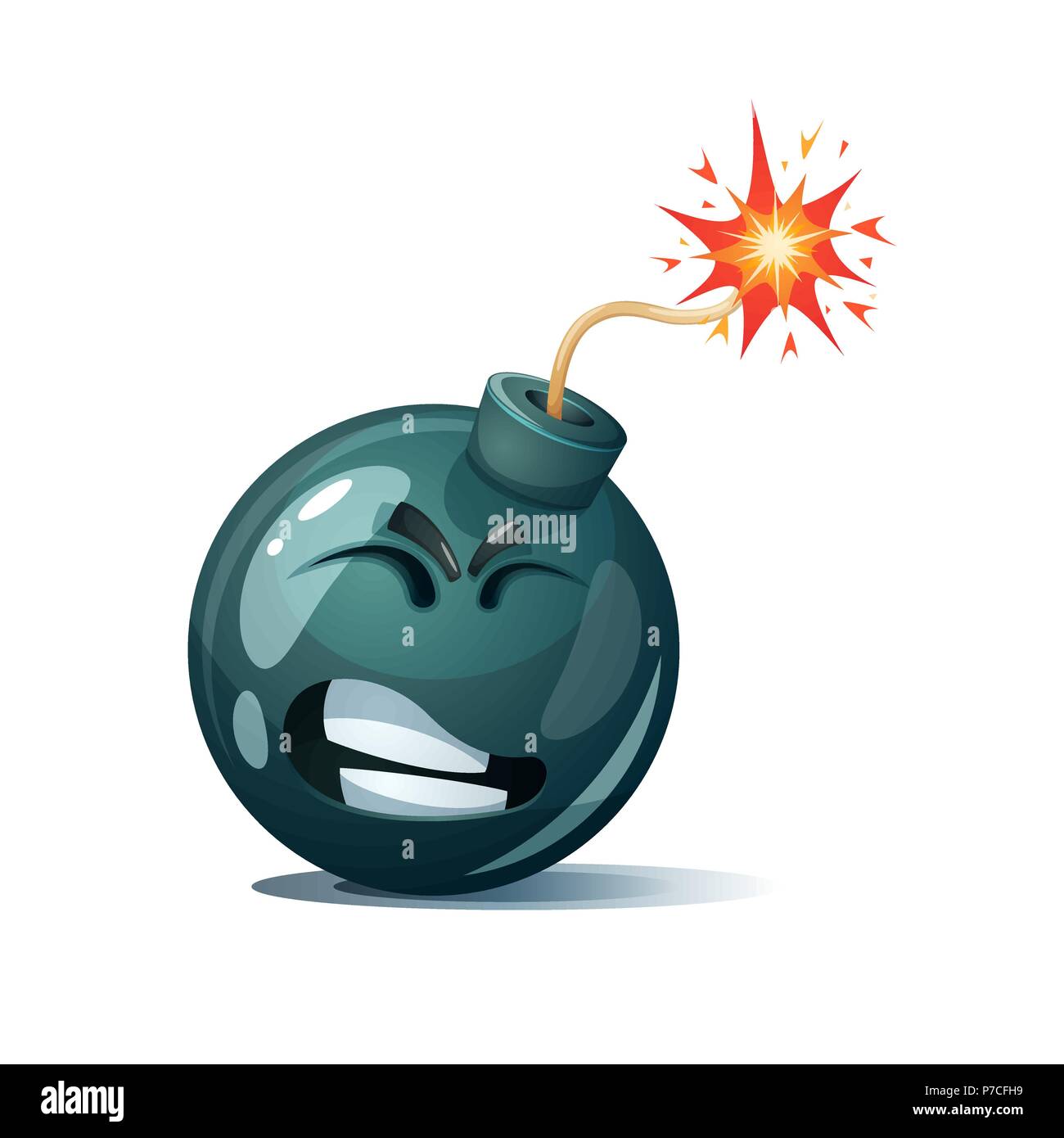Cute, funny, crazy - cartoon bomb character. Ah,oh smiley Stock Vector ...