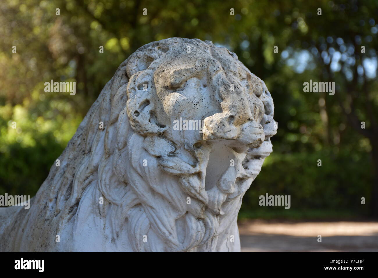Rome, busts and statues of historical and mythological figures in the ...