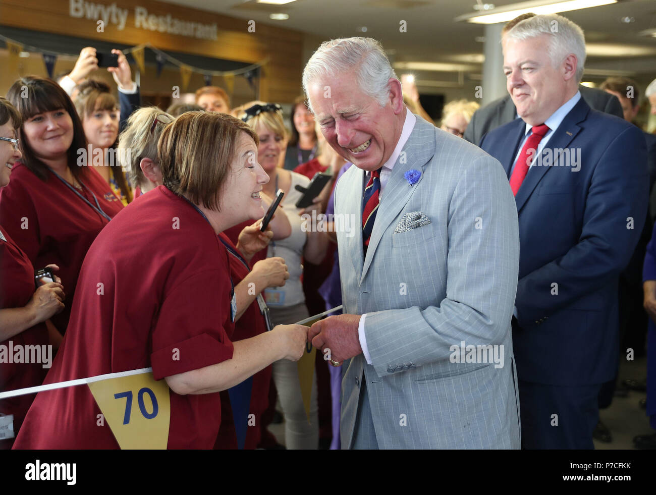 The Prince of Wales meets hospital staff as he visits Ysbyty Aneurin ...