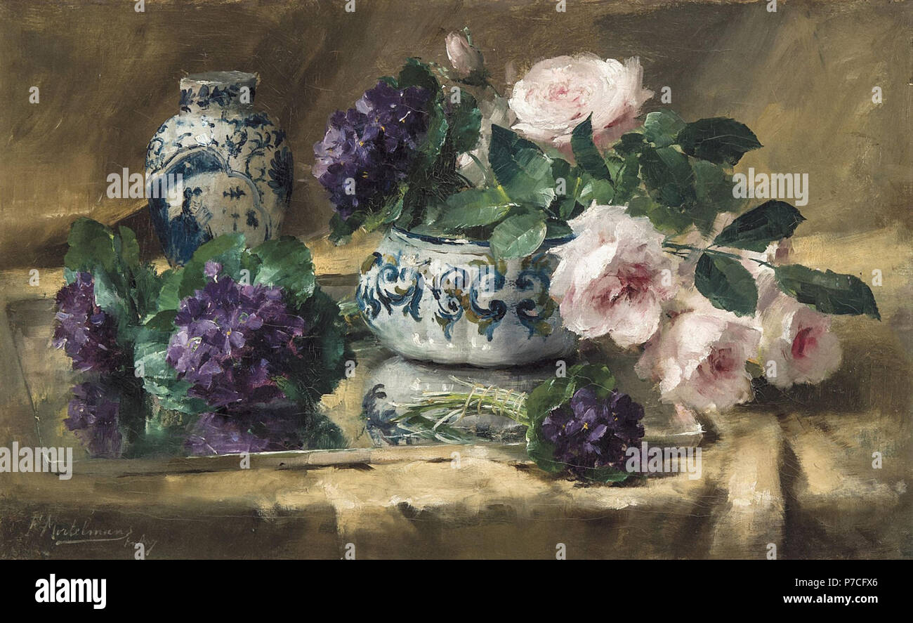 Mortelmans Frans - Stilleven Met Rozen Stock Photo - Alamy