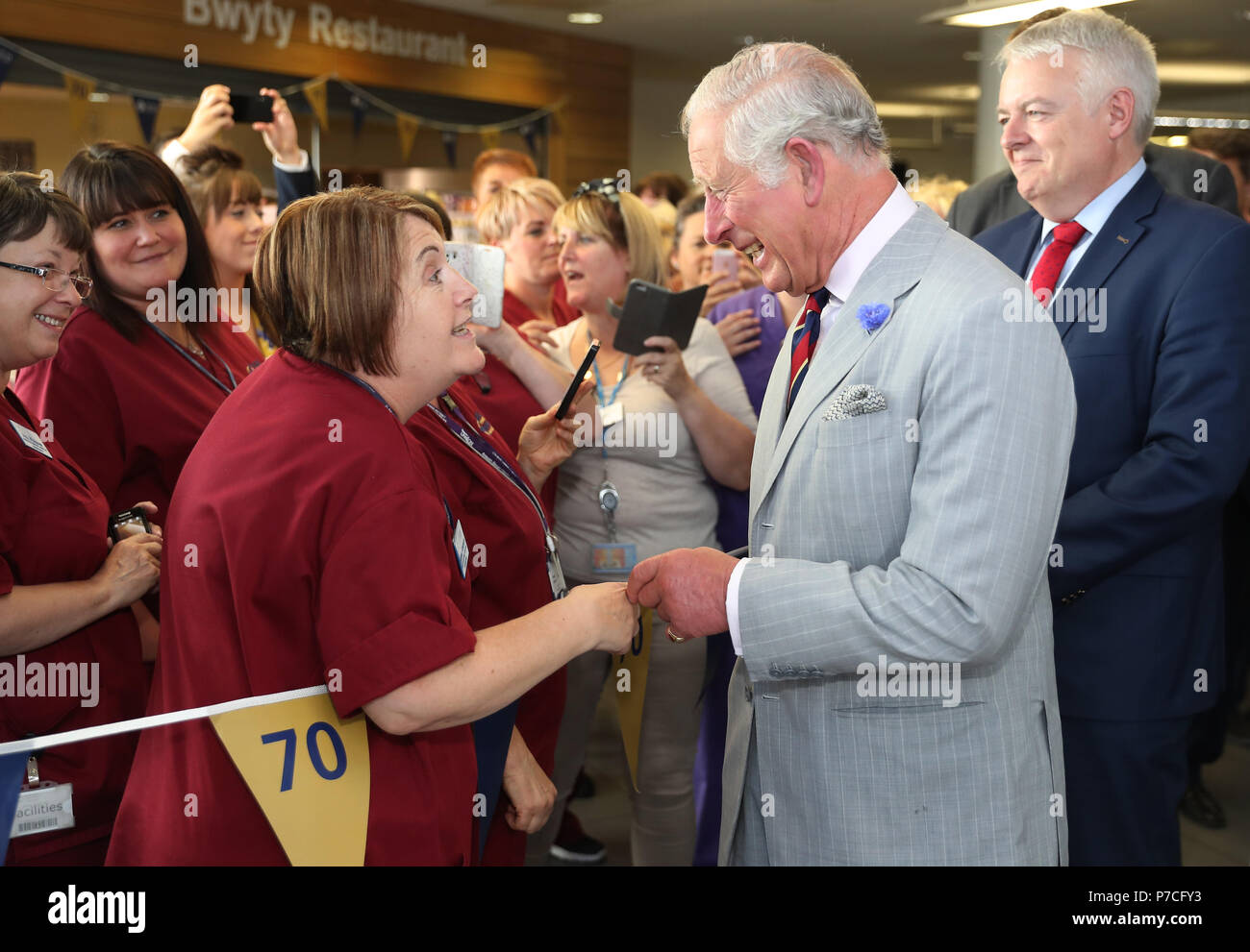 The Prince of Wales meets hospital staff as he visits Ysbyty Aneurin ...