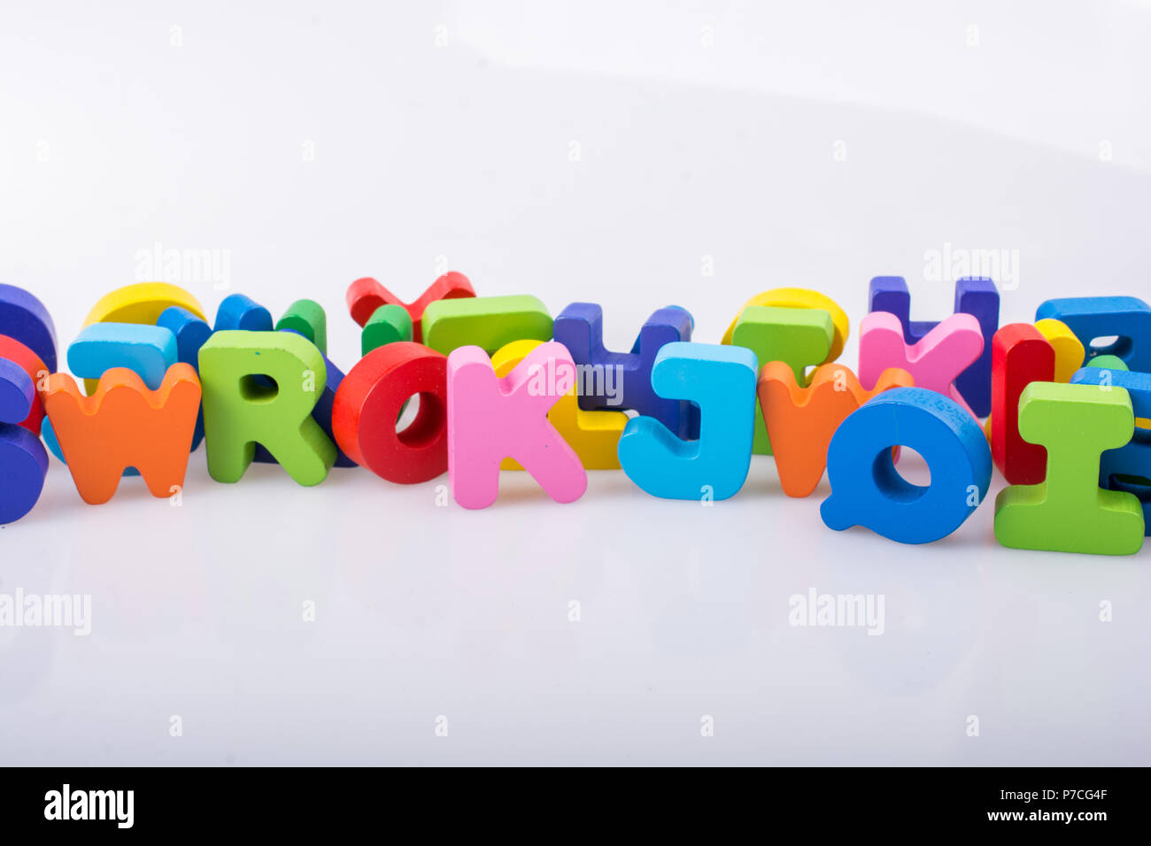 Letter cubes of Alphabet made of wood Stock Photo - Alamy
