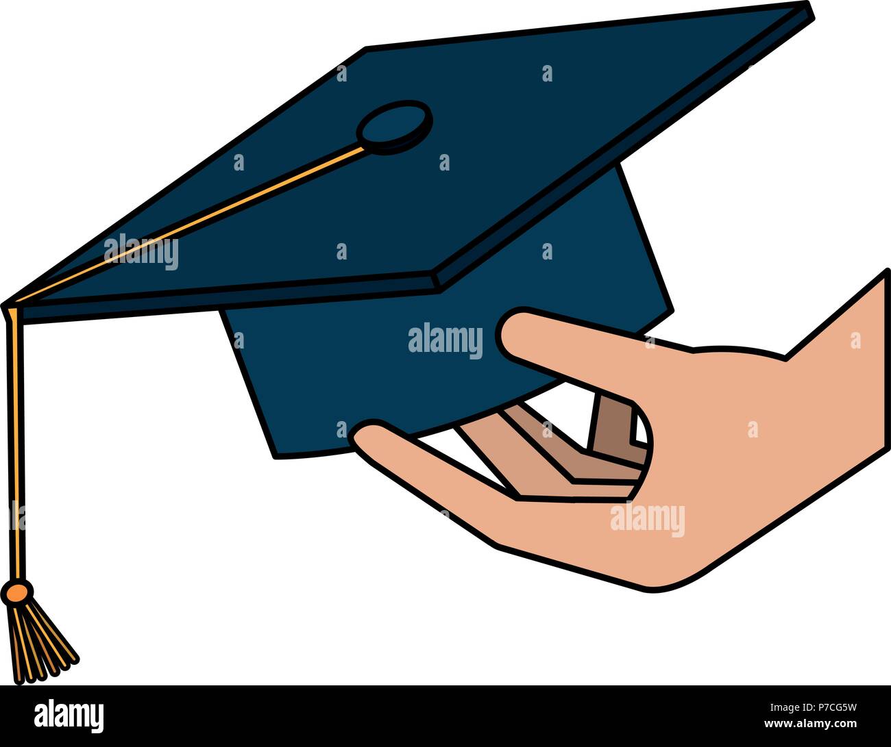 hand with hat graduation Stock Vector Image & Art - Alamy