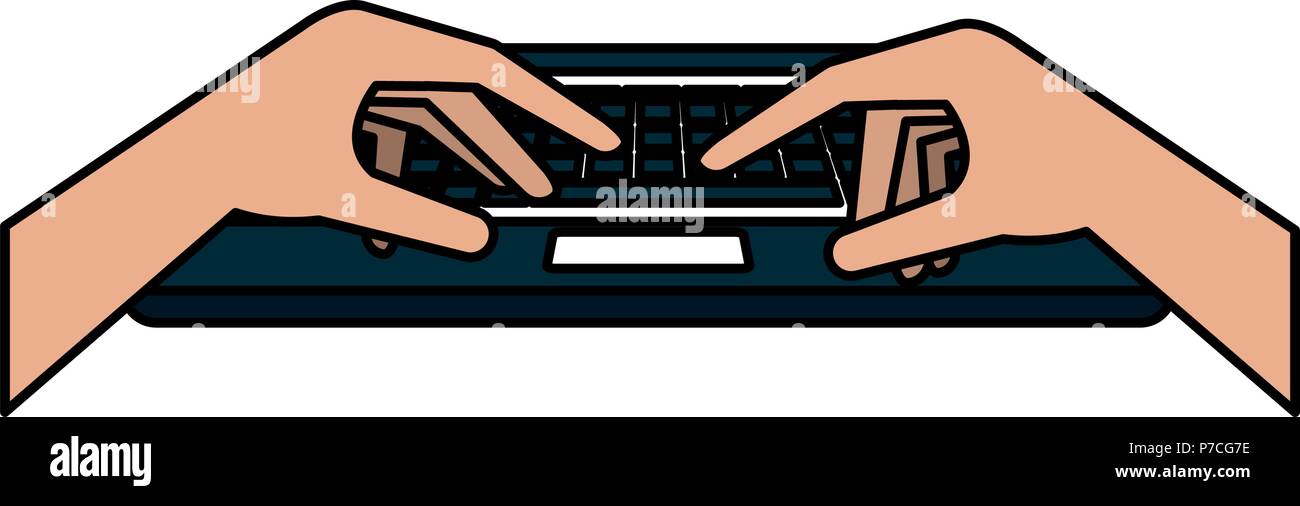 hands typing in keyboard Stock Vector Image & Art - Alamy