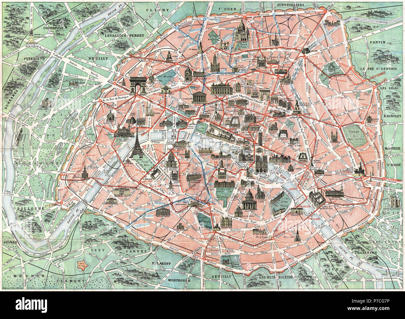 1932 robelin map of paris hi-res stock photography and images - Alamy