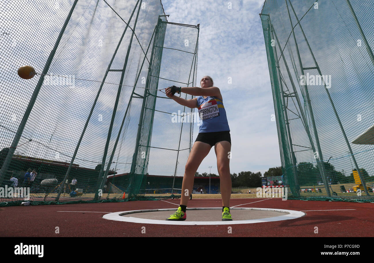 Great Britain's Amy Herrington competes in the Women's Hammer Throw ...