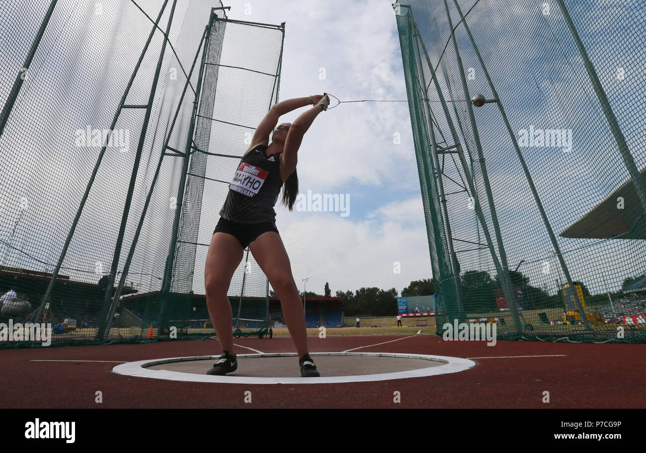 Great Britain's Jessica Mayho competes in the Women's Hammer Throw ...
