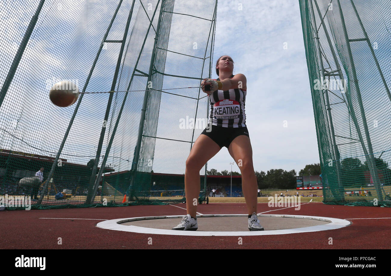 Great Britain's Rebecca Keating competes in the Women's Hammer Throw ...