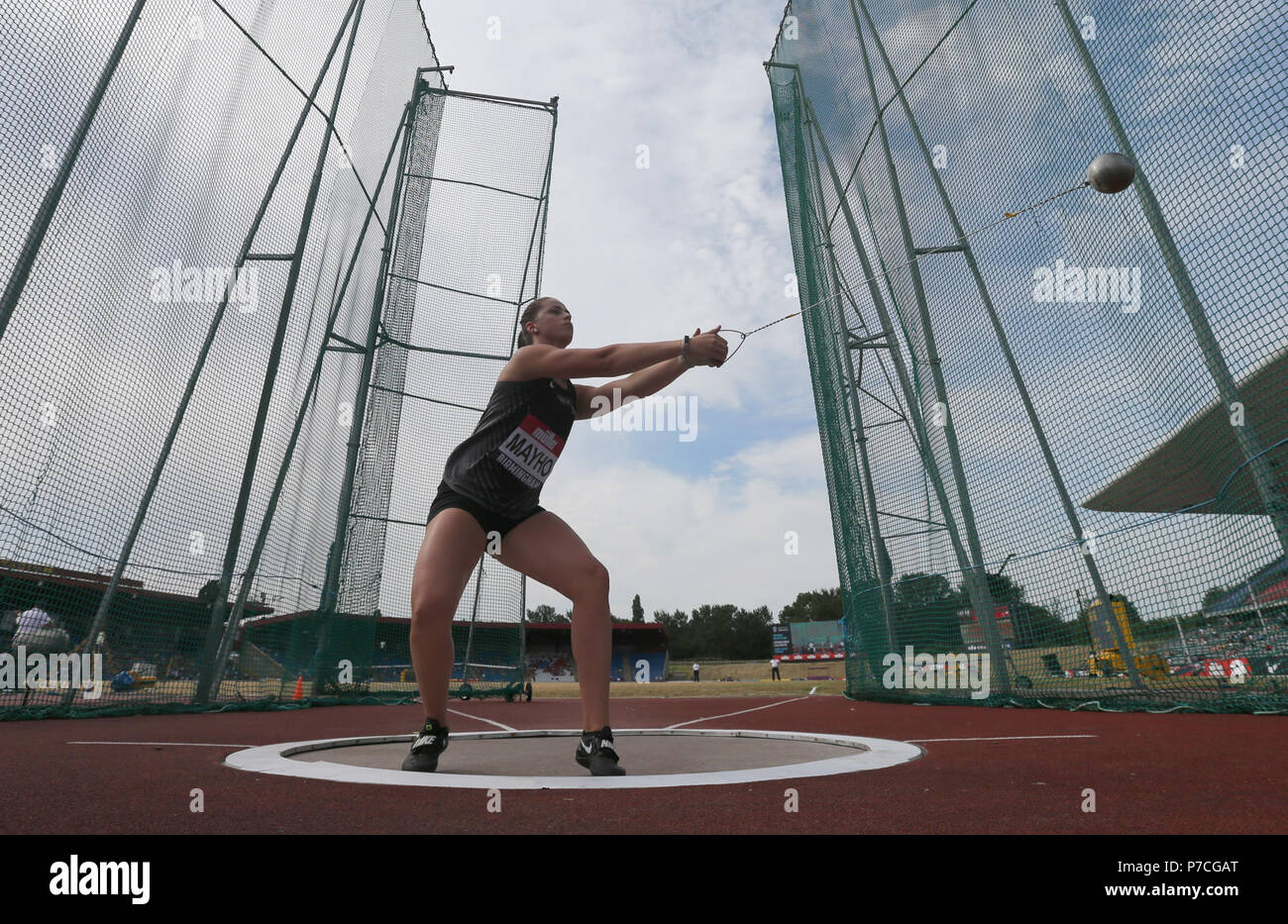 Great Britain's Jessica Mayho competes in the Women's Hammer Throw ...