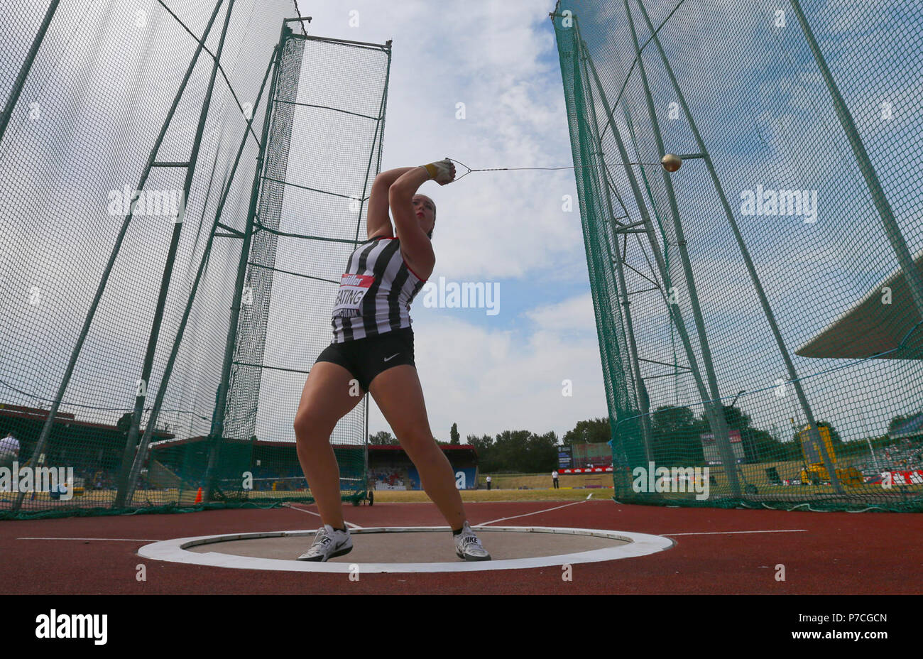 Great Britain's Rebecca Keating competes in the Women's Hammer Throw ...