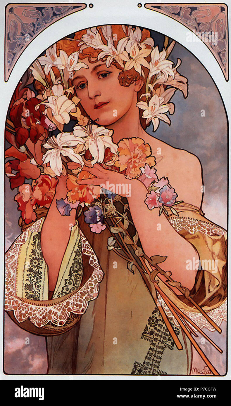Mucha Alphonse Maria - Flower 2 Stock Photo - Alamy