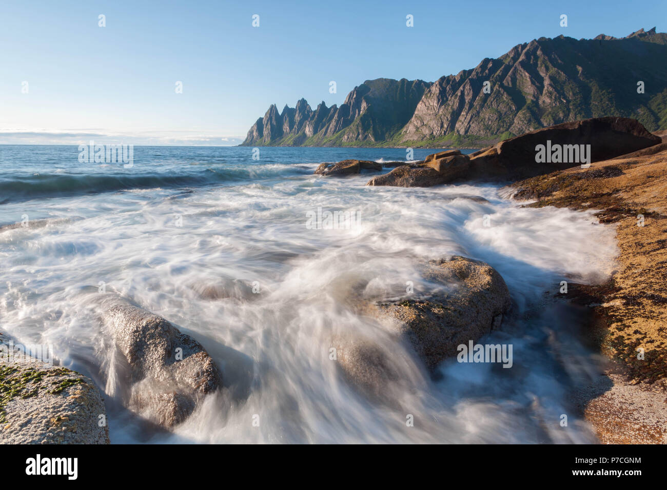 Classic scene from the island of Senja, Troms, Norway Stock Photo - Alamy