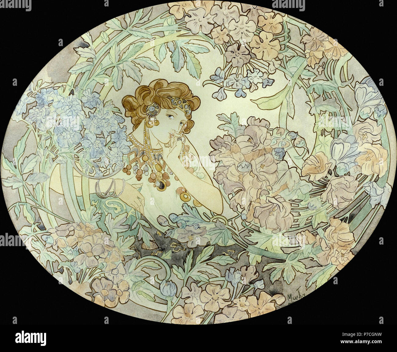 Mucha Alphonse Maria - Le Langage Des Fleurs Stock Photo - Alamy