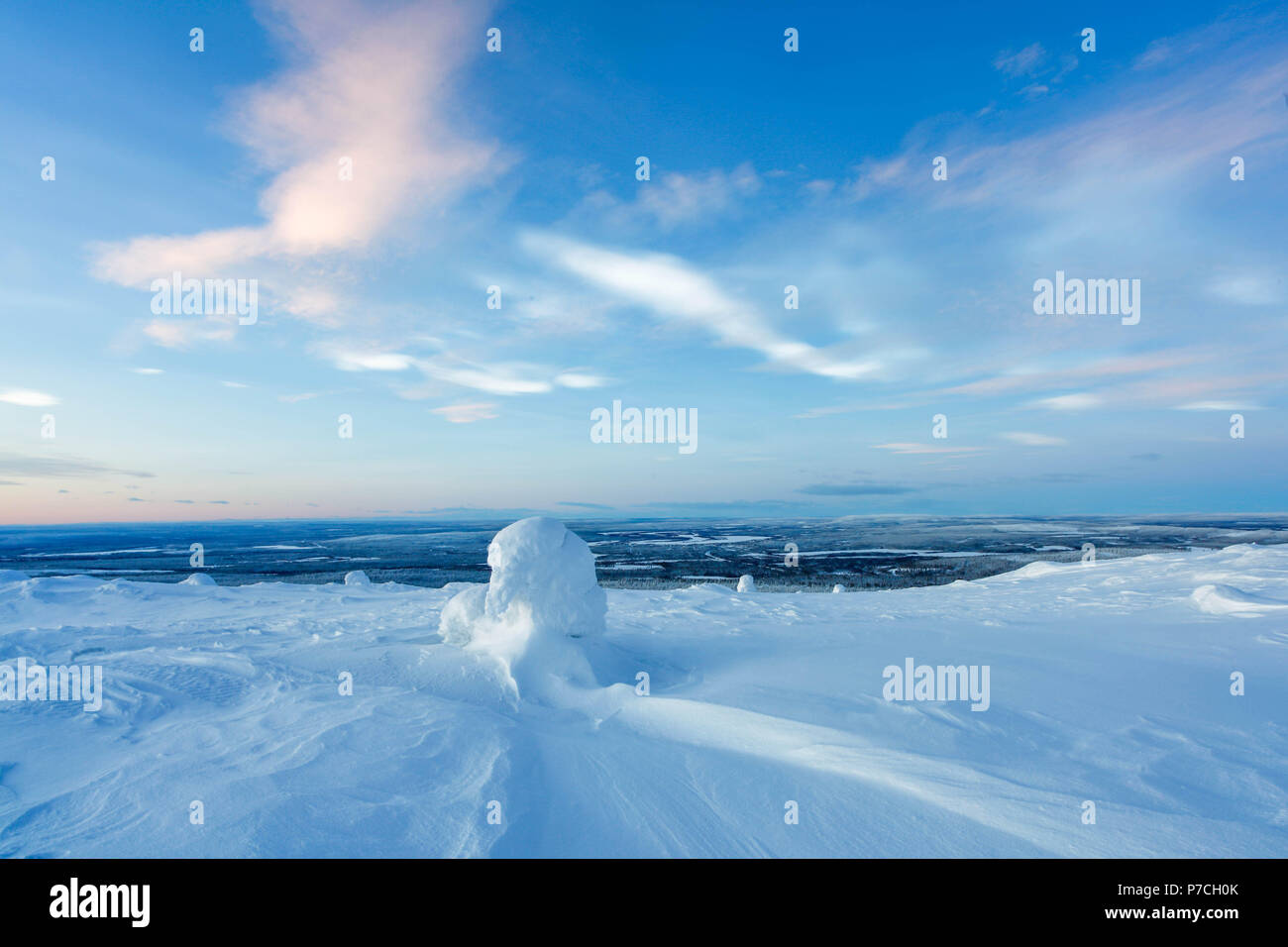 Winter scene from fell Olostunturi in Muonio, Finland, Lapland Stock ...