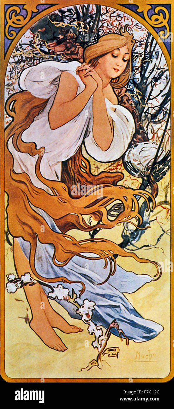 Mucha seasons hi-res stock photography and images - Alamy