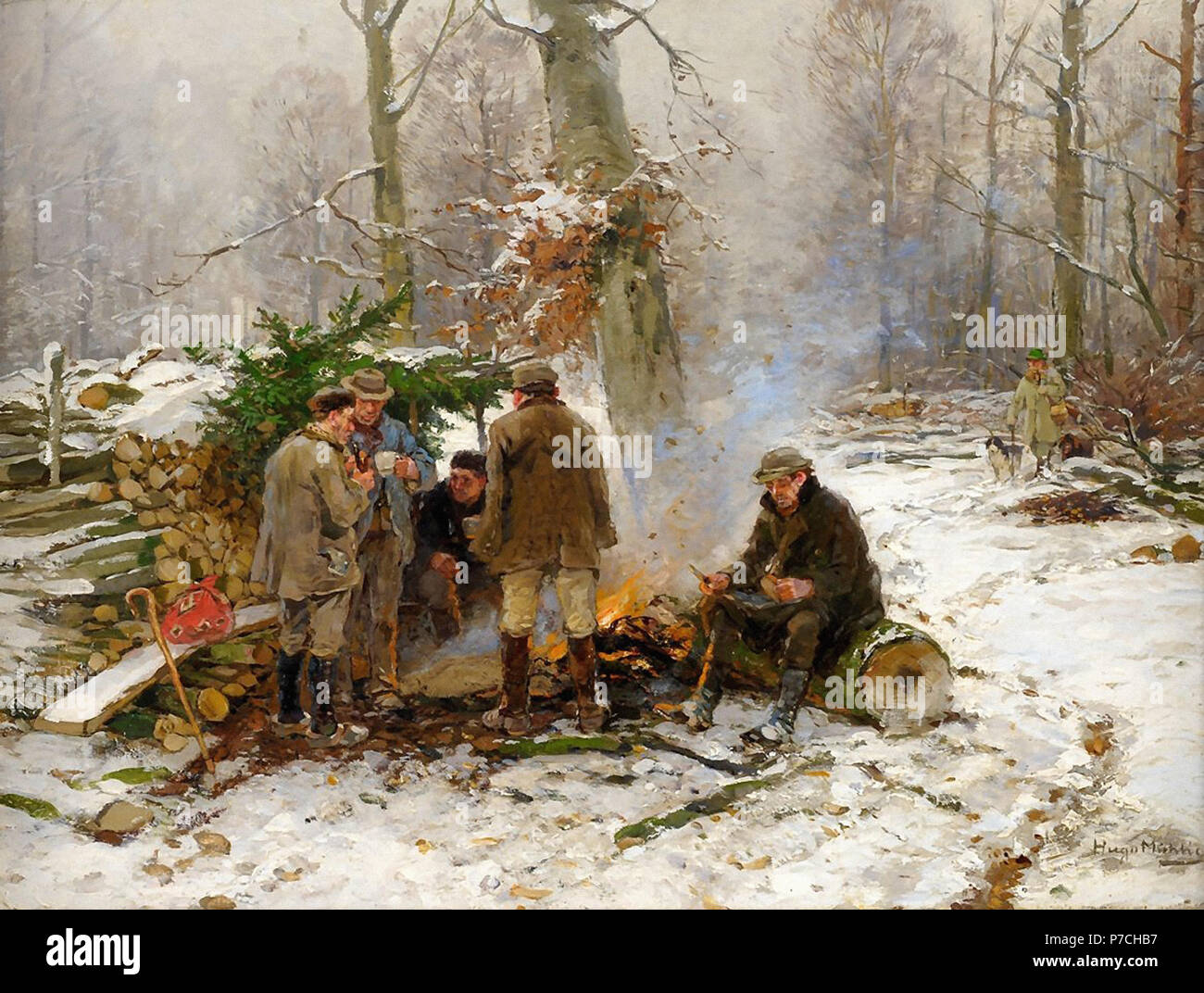 Muhlig Hugo - the Hunters' Breakfast Stock Photo - Alamy