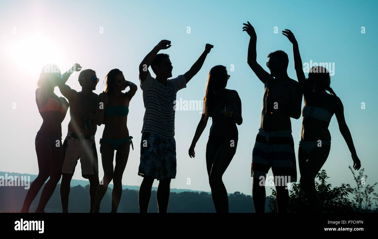 Beach party during summer Stock Photo - Alamy