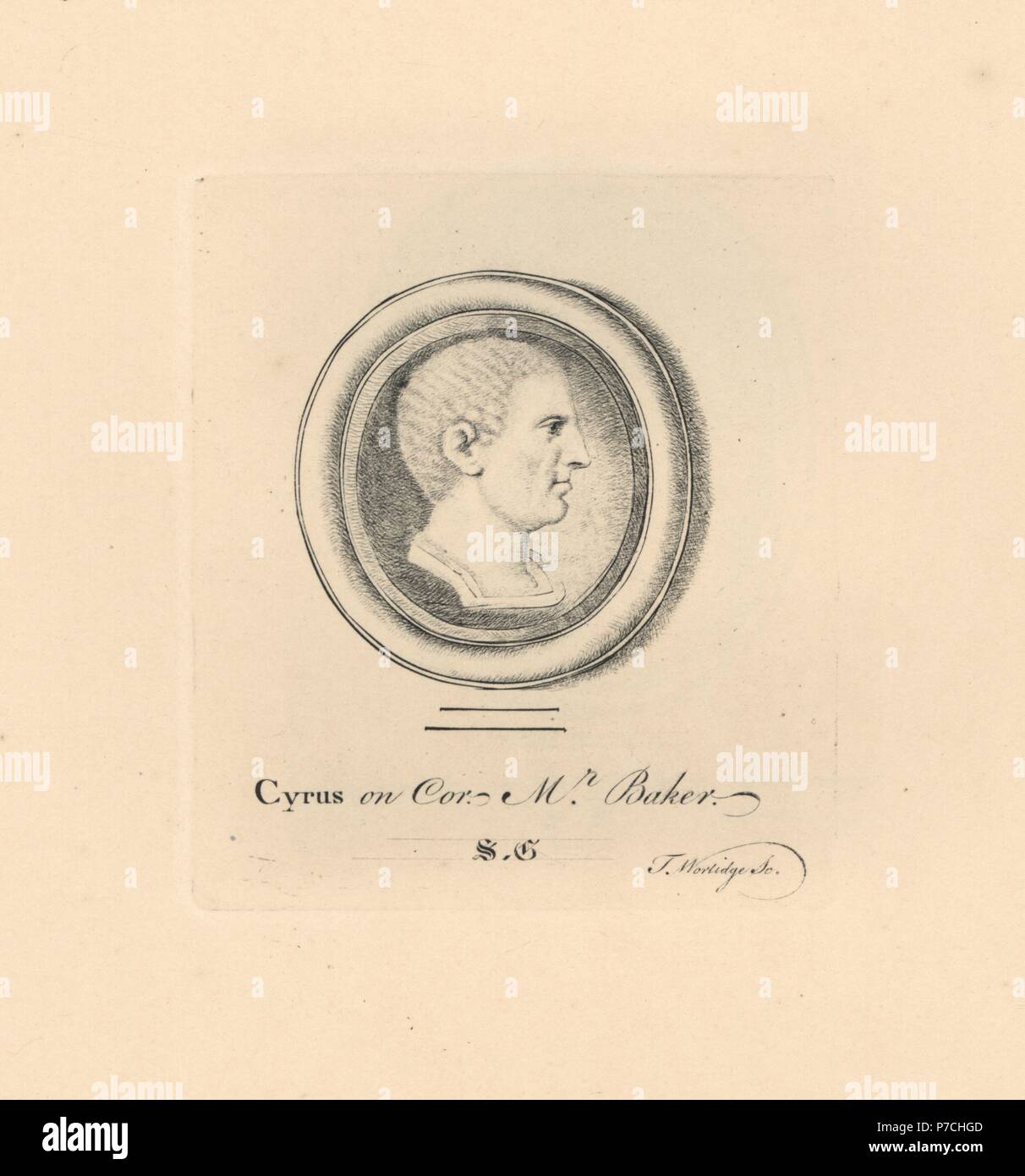 Portrait of Cyrus, Greek architect who lived in Rome, on cornelian from ...