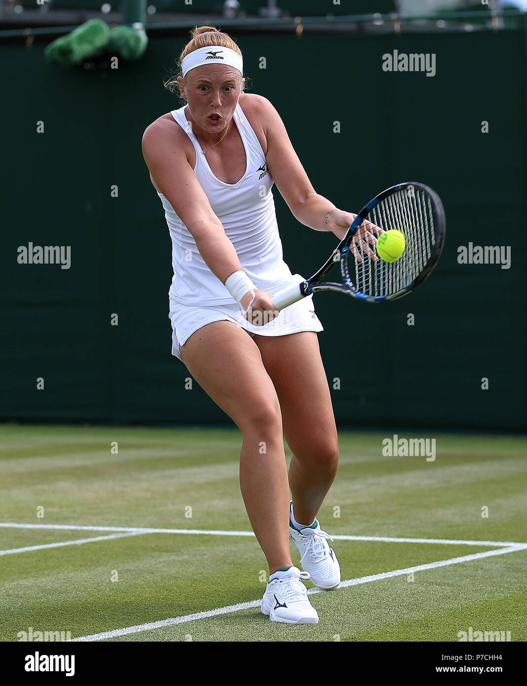 Anna Smith in action on day four of the Wimbledon Championships at the ...
