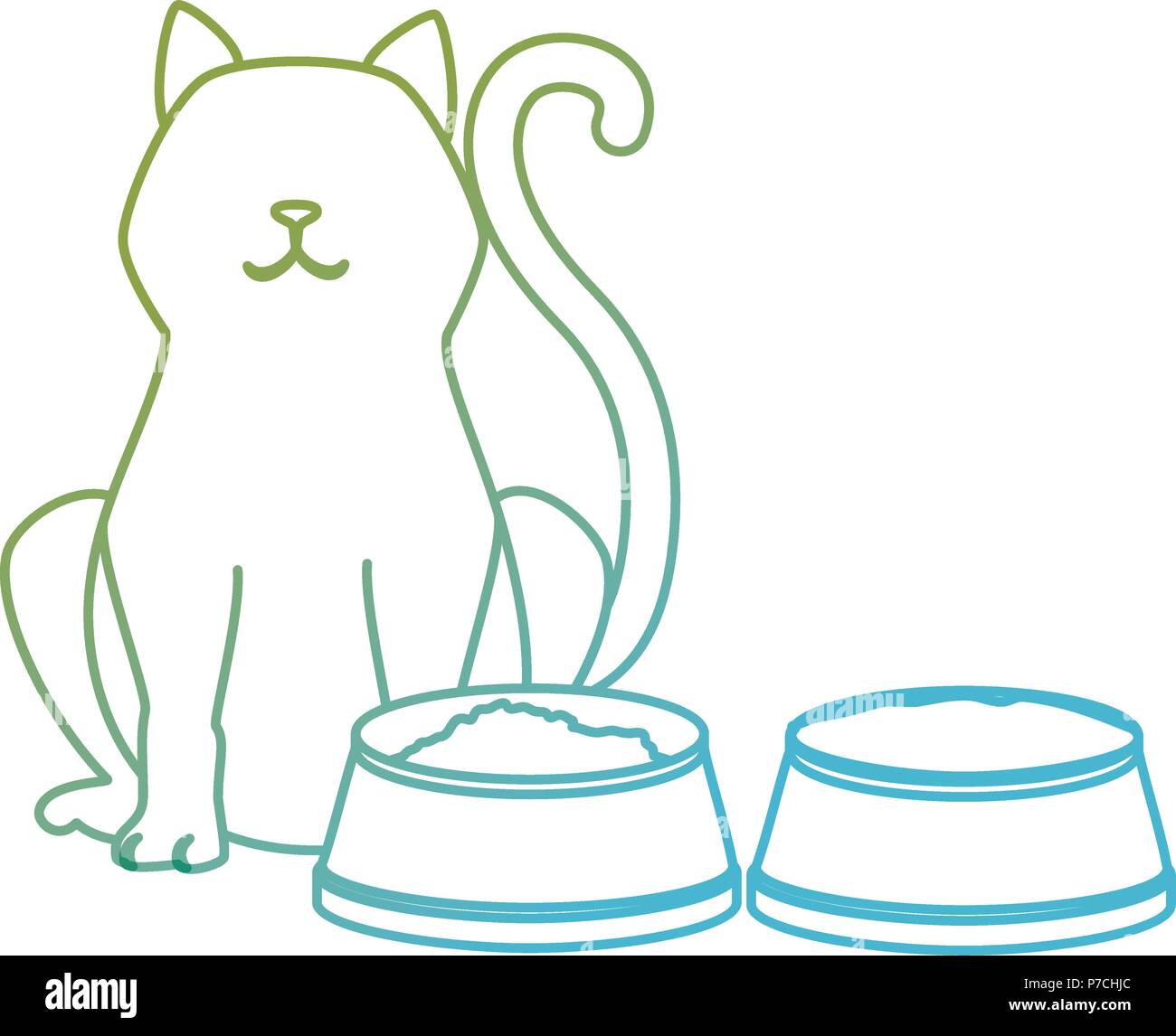 Cat food dish Stock Vector Images - Alamy
