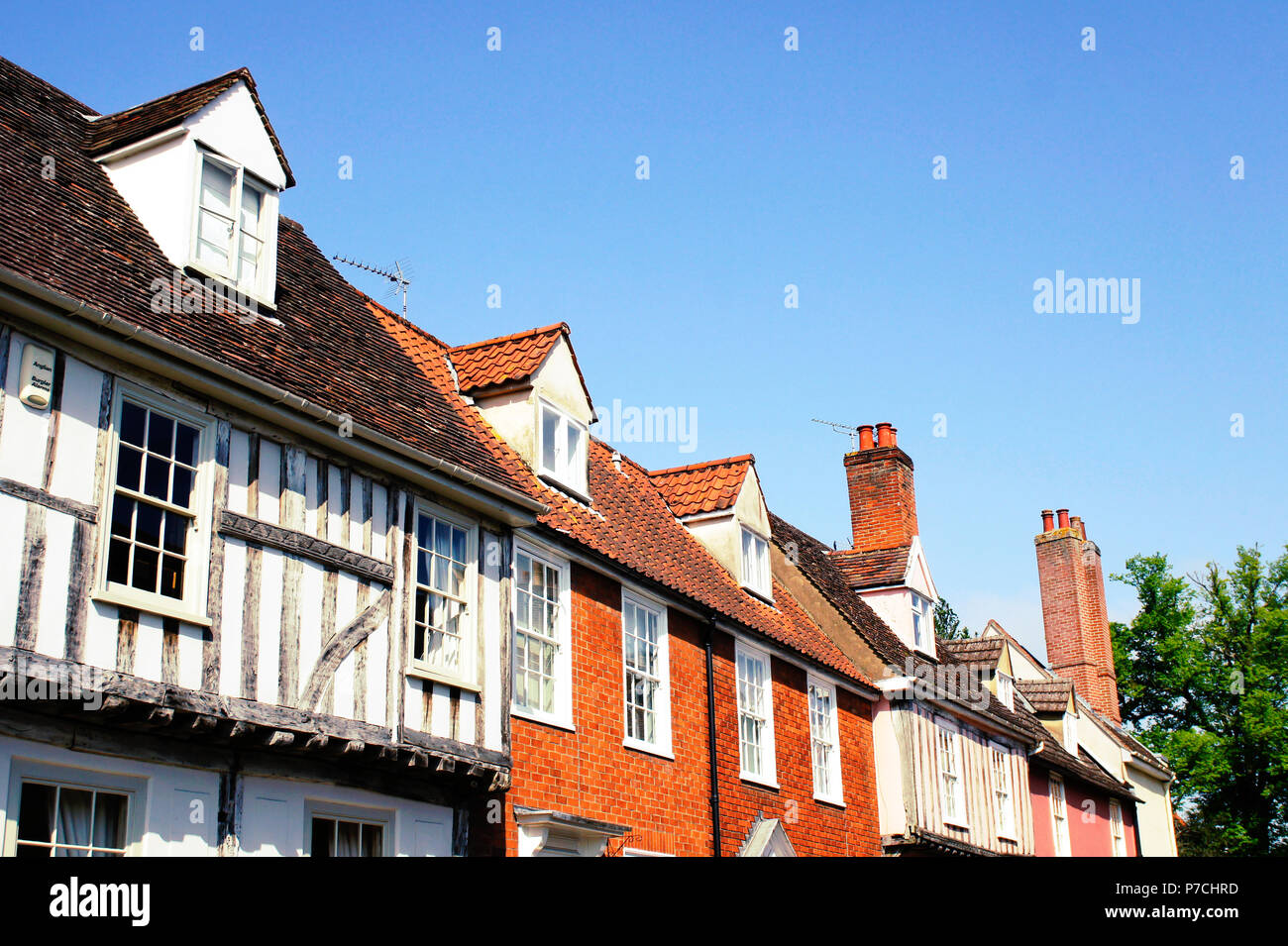 Tudor and georgian town houses in Bury St Edmunds, UK Stock Photo - Alamy