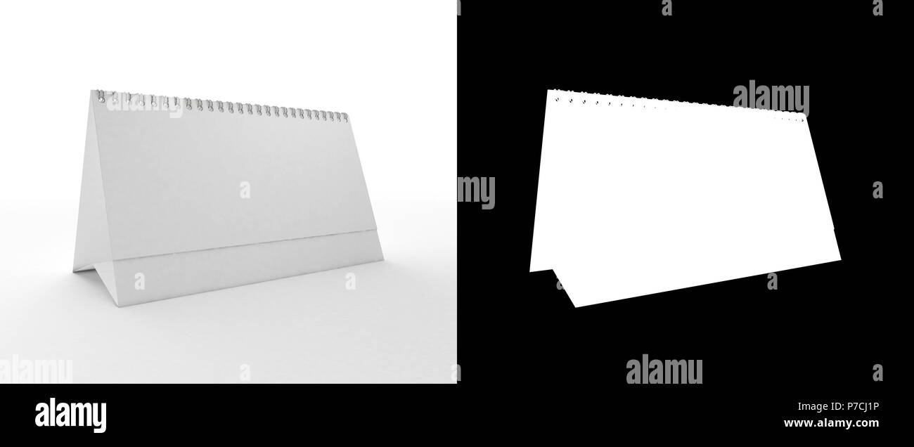 Template of a desktop calendar with a spring on a white background. 3d ...