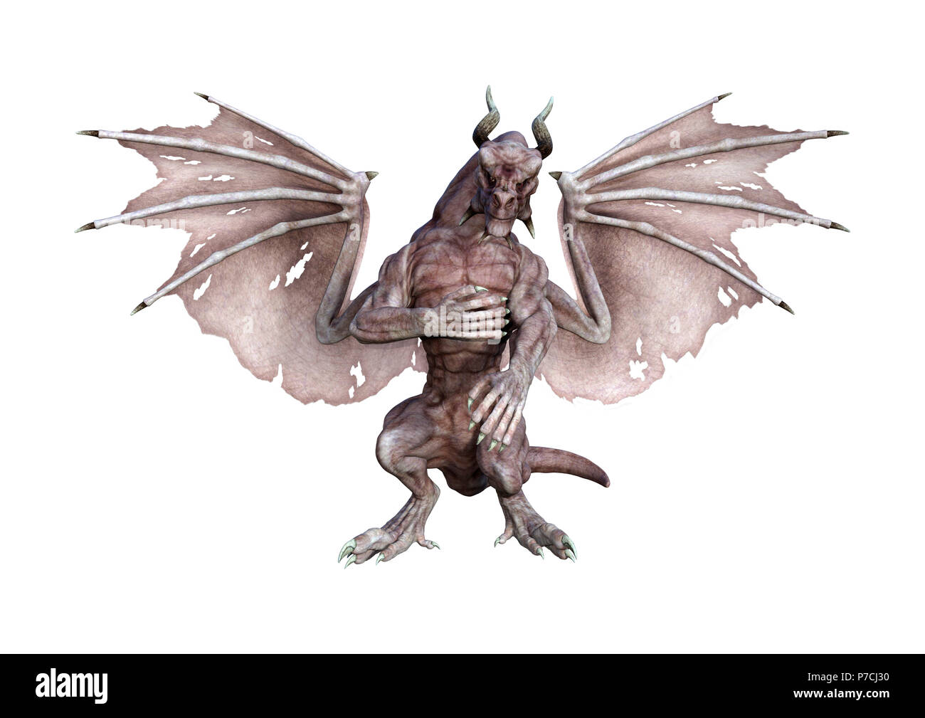 3D rendering of a fairy tale vampire dragon isolated on white ...