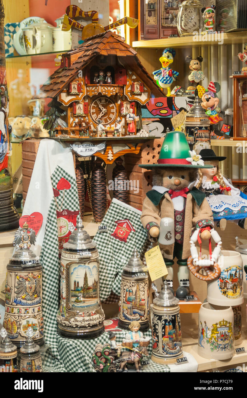 Shopping Street, Marienplatz, Munich, Upper Bavaria, Bavaria, Germany ...