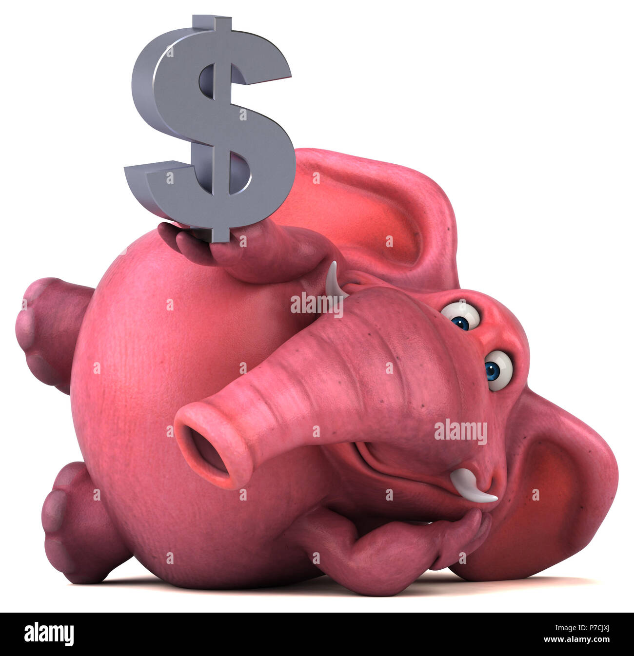 Pink elephant - 3D Illustration Stock Photo - Alamy
