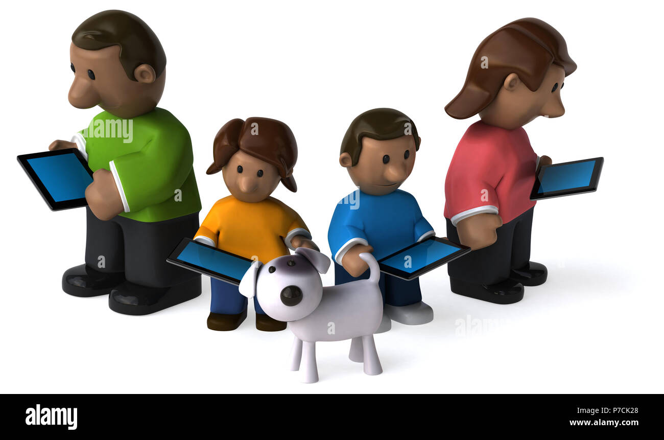 Happy family - 3D Illustration Stock Photo - Alamy