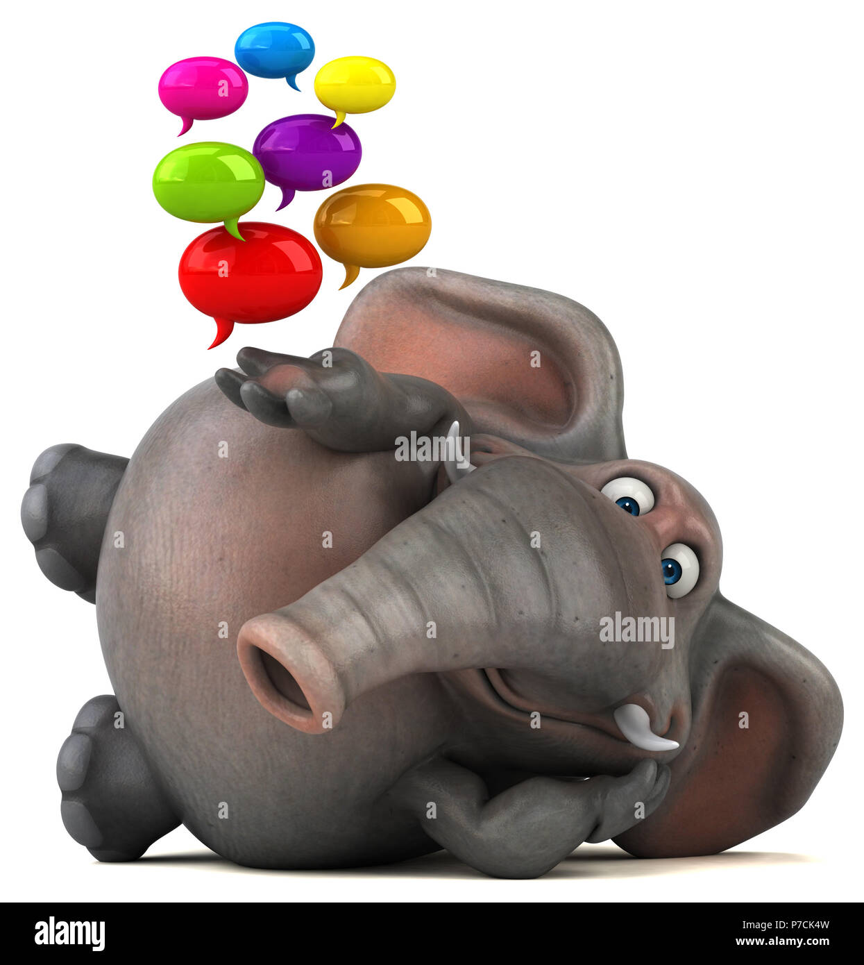 Fun elephant - 3D Illustration Stock Photo - Alamy