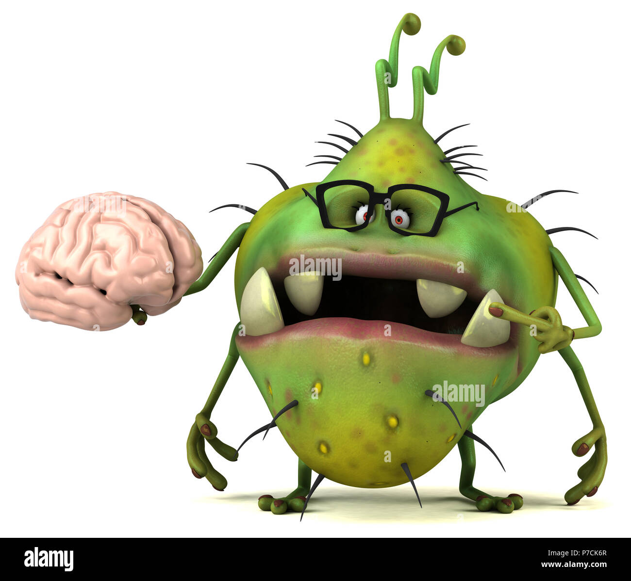 Fun germ - 3D Illustration Stock Photo - Alamy