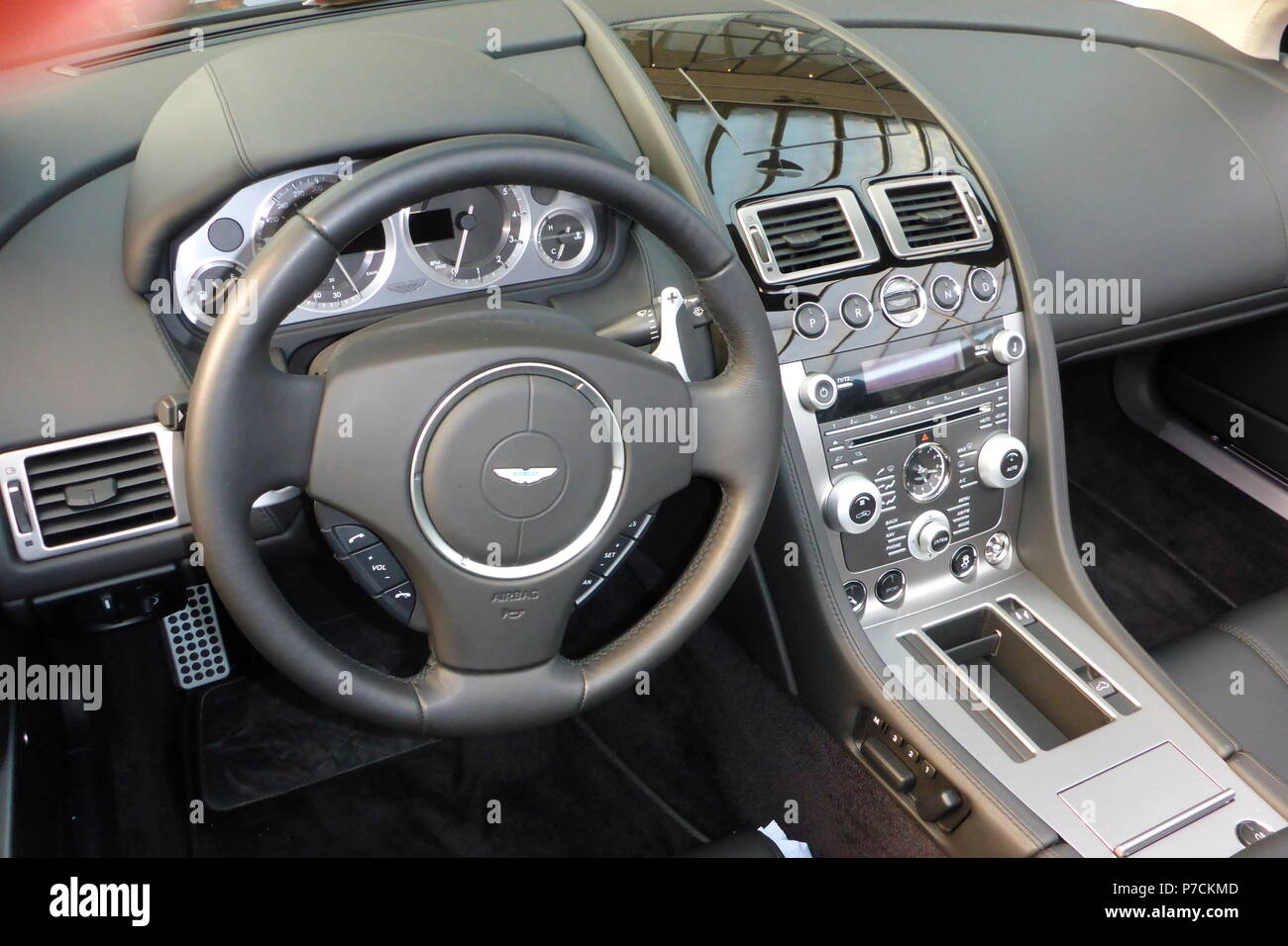 modern Aston Martin cockpit, steering, instruments Stock Photo - Alamy
