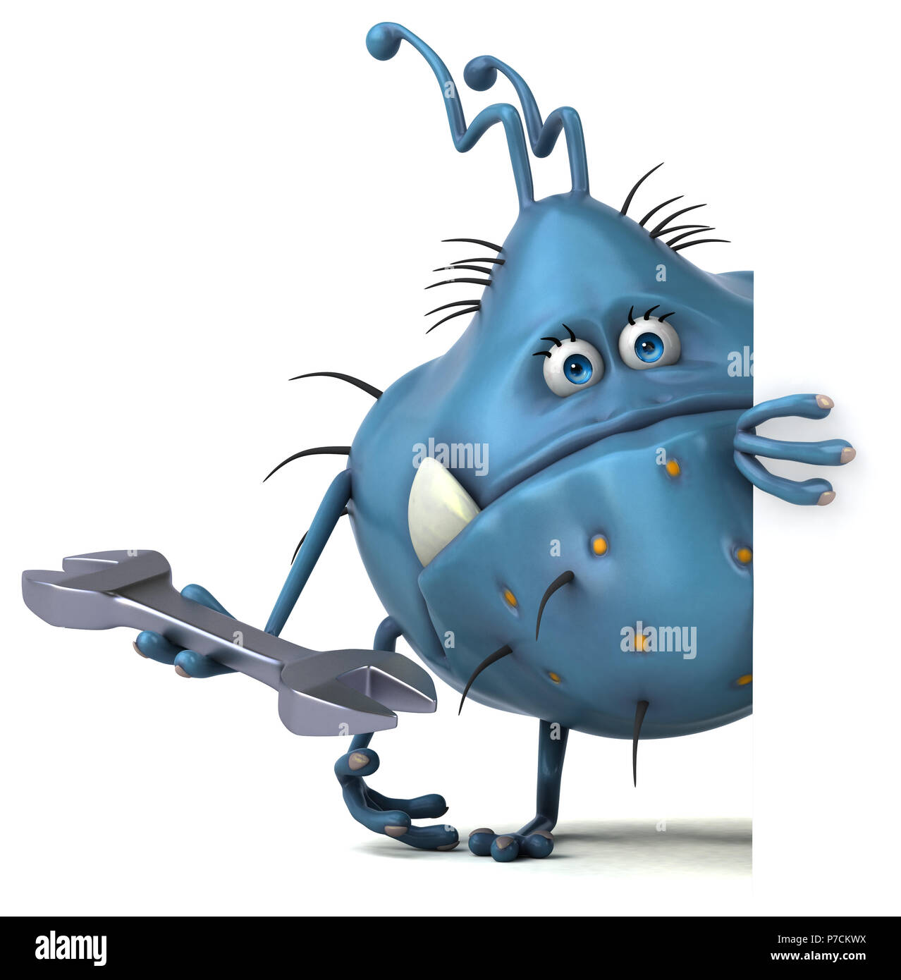 Fun germ - 3D Illustration Stock Photo - Alamy