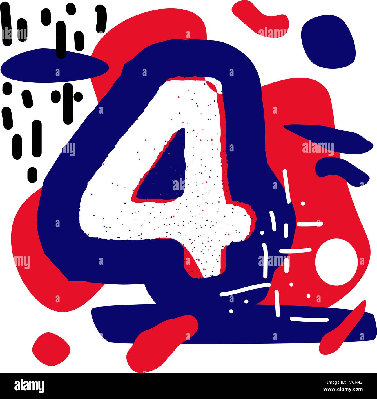 abstarct design for number 4 usisng minimal colors and simple shapes ...