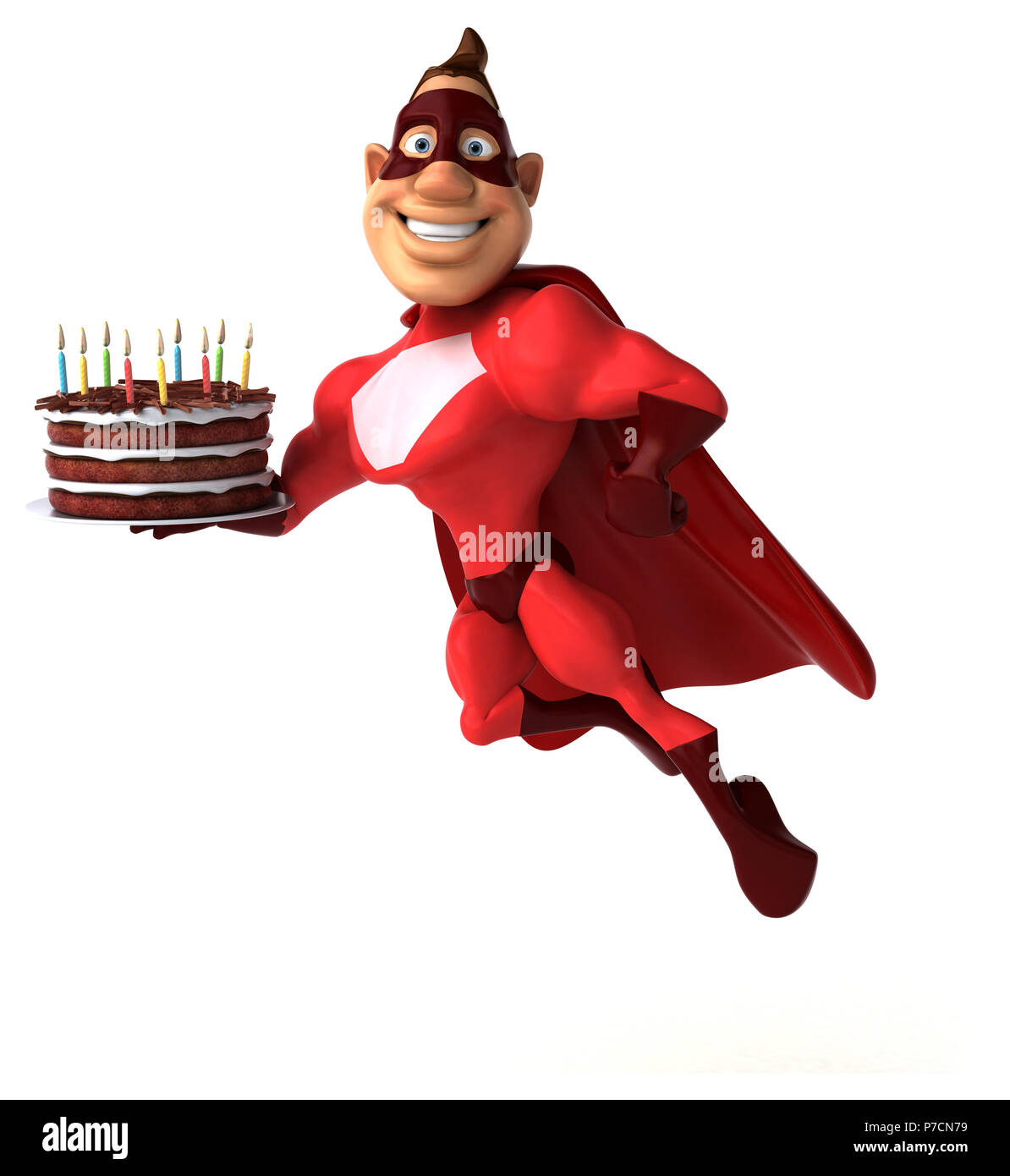 Fun superhero - 3D Illustration Stock Photo - Alamy